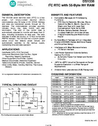 DS1338U-18+, Real Time Clock I C RTC with 56-Byte NV RAM, Analog ...