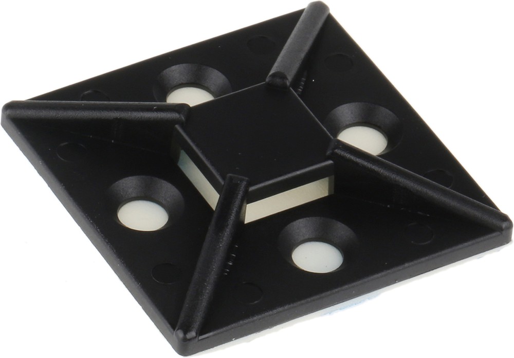 Self Adhesive Black Cable Tie Mount 38 mm x 38mm 10.2mm Max. Cable Tie Width RS Pro