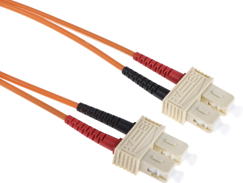 SC to SC Duplex Multi Mode OM1 Fibre Optic Cable, 62.5/125μm, Orange ...