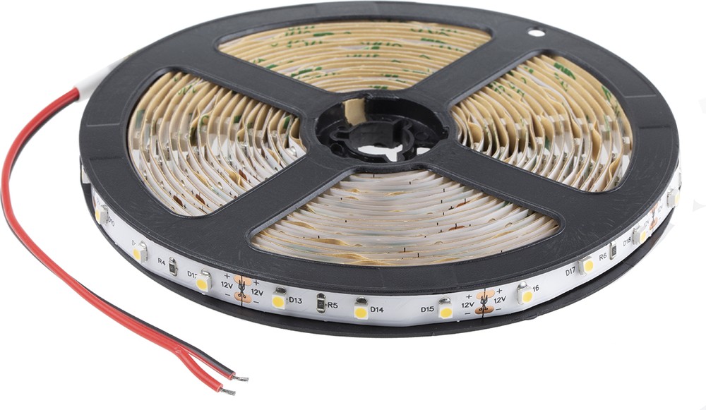 12V Neutral White LED Strip Light, 4000 → 4500K Colour Temp, 5m Length ...