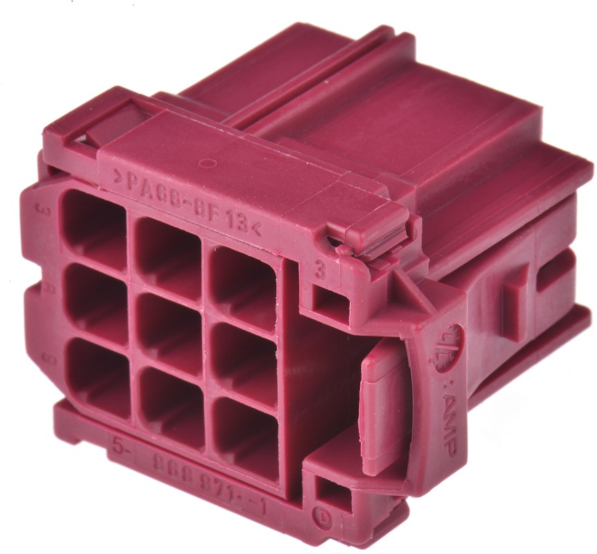 AMP MCP 2.8 Automotive Connector Socket Purple Panel Mount 9 Way 5 ...
