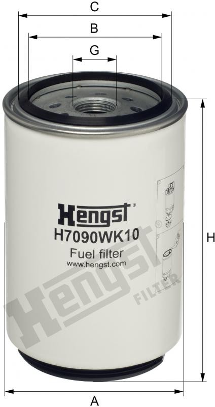 H7090WK10, фильтр топливный ! сепаратор D108 H159\ Volvo FM9/12 ...