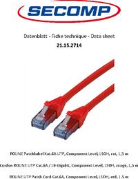 21.15.2714-100, 1.5m Cat6a, Red RJ45 to Male RJ45 Male, UTP Unshielded ...