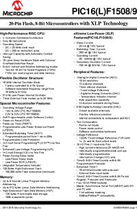 PIC16LF1509T-I/SS, PIC PIC® XLP™ 16F Microcontroller IC 8-Bit 20MHz ...