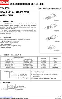 TDA2050L-TB5-T, HI-FI аудио усилитель 32Вт [TO-220B / TO-220-5 Formed ...