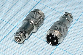 Штекер микрофонный MIC16 на кабель, 3 контакта, М16, QGX16M-3, аналог ...