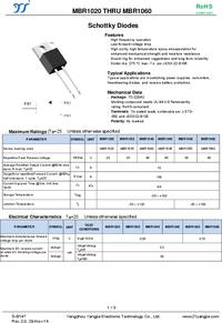 MBR1060CT, Диодная сборка Шоттки, общий катод, 60В, 10А [TO-220], YJ ...