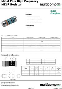MCPSRF0204FTDG1500, Surface Mount MELF Resistor, 150 ohm, MCPSRF Series ...
