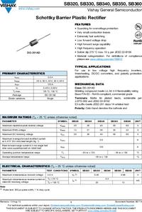 SB340-E3/54, Диод Шоттки 3А 40В [DO-201AD] (замена VS-31DQ04), Vishay ...