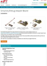 SLSDA001A, Adapter Board, Simplicity Debug Adapter, For Wireless ...