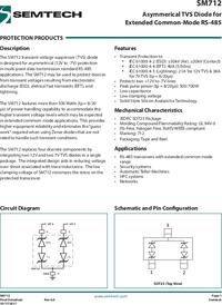 SM712.TCT, Диод защитный для устройств стандарта RS-485, 400Вт, 12В ...