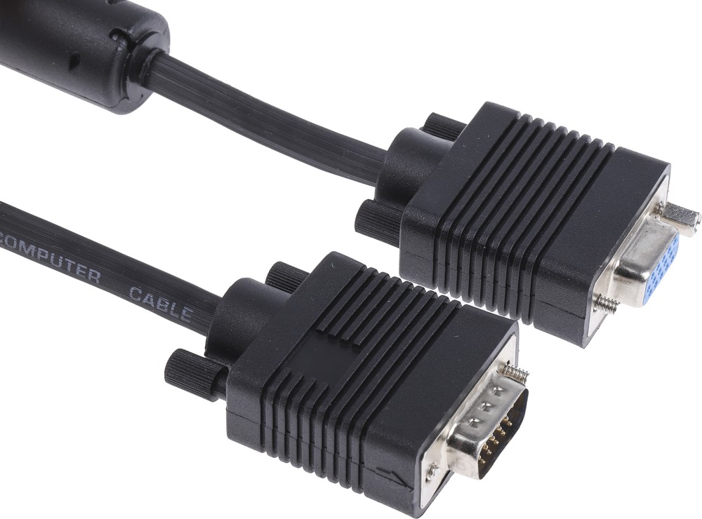 Male VGA to Female VGA Cable, 2m Black – купить оптом и в розницу