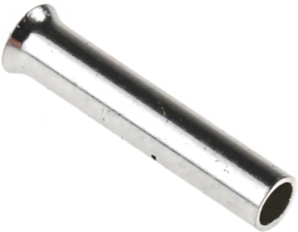 Crimp Bootlace Ferrule, 8mm Pin Length, 1.2mm Pin Diameter, 0.75mm² ...