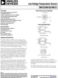 TMP37FT9Z, Датчик температуры -40…+125°C (±2°C) с выходом напряжения ...