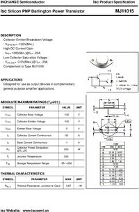 MJ11015, Транзистор, PNP Darlington, 120 В, 30 А, 200Вт [TO-3 ...