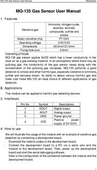 MQ-135 Gas Sensor, Датчик газа для Arduino проектов, чувствителен к ...