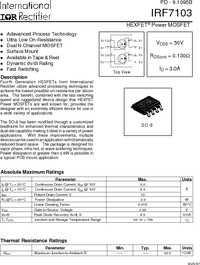 IRF7103TRPBF, Транзистор 2N-MOSFET 50В 3A [SOIC-8], Infineon | купить в ...