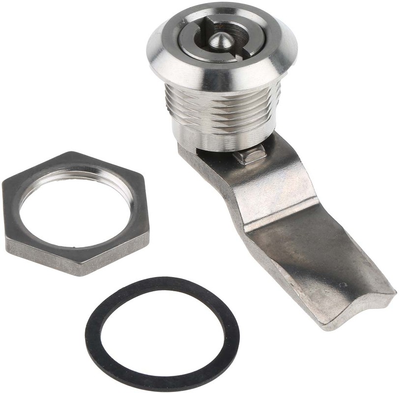 Stainless Steel Tumbler Lock 26mm Panel to Tongue 20.2 x 20.2mm Cutout Key Unlock Steinbach Vollman