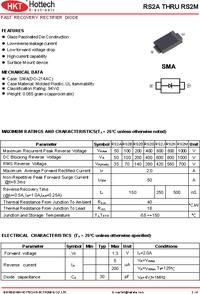RS2G (FR2G) SMA, Диод быстродействующий 2A 400В [SMA / DO-214AC ...