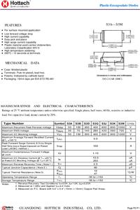 S3J, Диод 3А 600В [SMC / DO-214AB], Hottech | купить в розницу и оптом