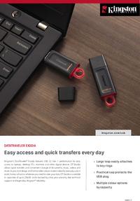 DTX/64GB, Флэш-диск 64Gb USB 3.2 Kingston DataTraveler Exodia чёрный ...