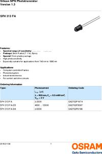 SFH 313 FA, (Q62702-P1674), NPN кремниевый фототранзистор 5мм/740 ...
