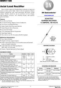 MBR1100G, Диод Шоттки 100В 1А [DO-41], ON Semiconductor | купить в ...