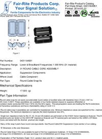 0431164951, Ferrite Core Round Cable Snap-Its 31-Material, Fair-Rite ...