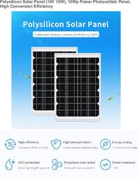 Solar Panel (18V 10W), Поликремниевая солнечная панель (18 В, 10 Вт ...