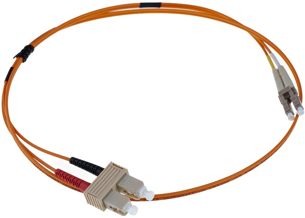 LC to SC Duplex Multi Mode OM1 Fibre Optic Cable, 62.5/125μm, Orange ...