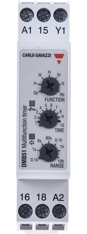 Dmb51cw24 Din Rail Mount Timer Relay 12 240v Ac Dc 2 Contact 0 1