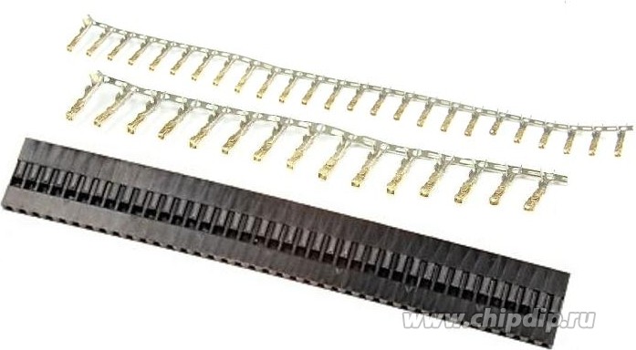 BLS-40 (DS1071-1x40), Гнездо на кабель (корпус) 1х40pin + контакты, шаг ...