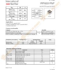 IRF6201PBF, Транзистор, N-канал 20В 27А [SO-8] | купить в розницу и оптом