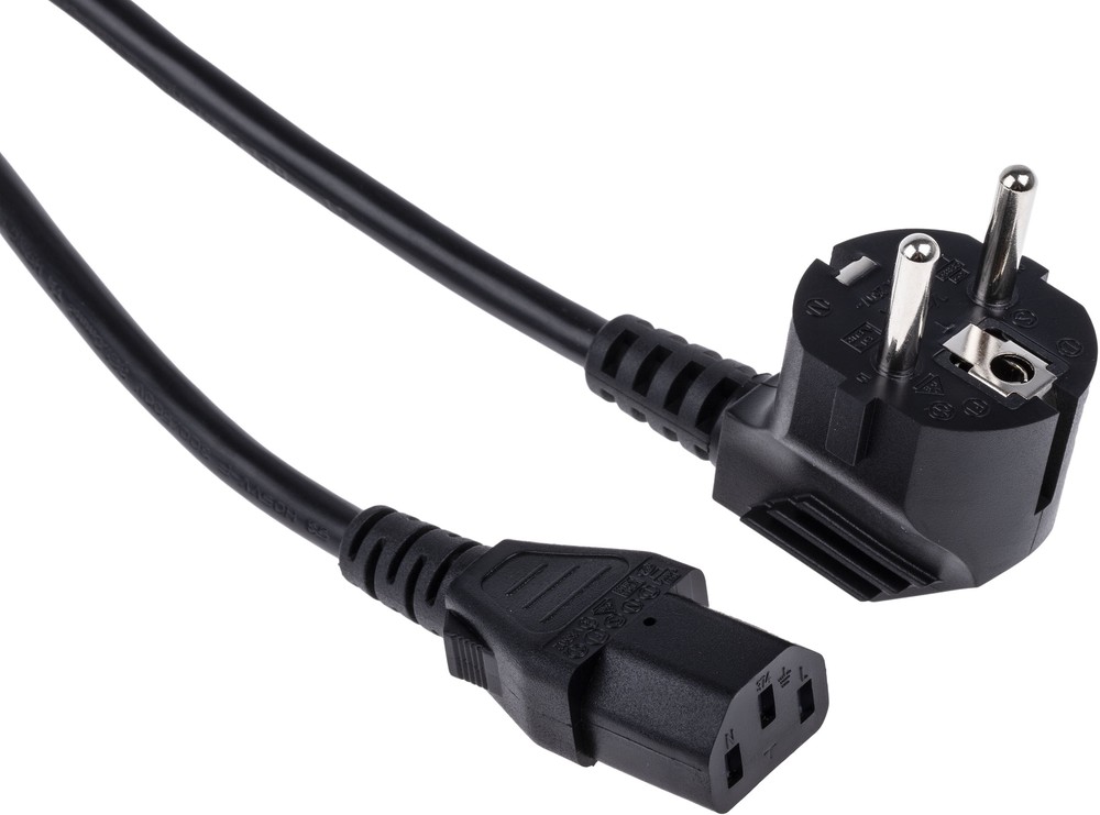 Straight IEC C13 Socket to Right Angle CEE 7/7 Plug Power Cord, 10m ...