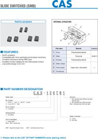 CAS-120A1, Slide Switches SPDT, ON-ON, slide, J-hook SMD terminals ...