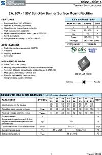 SS26, Diode Schottky 60V 2A 2-Pin SMB T/R, Taiwan Semiconductor ...