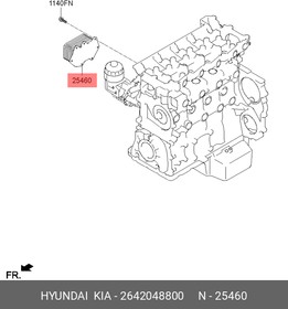 26420-48800, Теплообменник HYUNDAI HD65,78 дв.D4GA масляный OE – купить ...