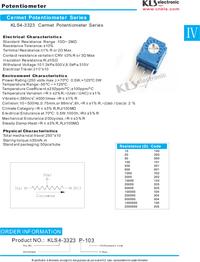 Резистор подстроечный 200, 250град, 3P/на плату, KLS4-3323P-201; №7275 ...