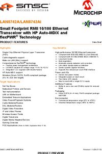 LAN8742A-CZ-TR, Ethernet-трансивер RMII 10/100, HP Auto-MDIX, flexPWR ...