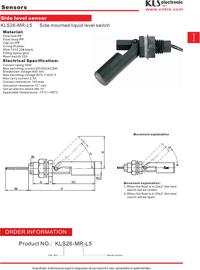 KLS26-MR-L5, Датчик уровня поплавковый 0,5A/300VAC | купить в розницу и ...