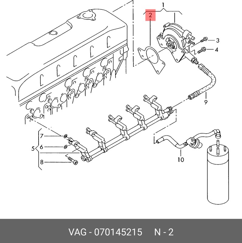 070145215, Прокл.топливный насос VAG TRANSPORTER/TOUAREG 2.5 mot.AXD ...