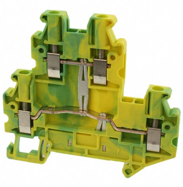 3044665, Terminal Block Connector 4 Position Ground, Earth Green ...