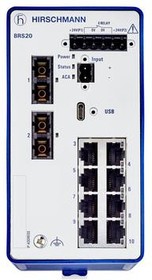 BRS20-8TX/2FX, Network Switch - Managed 10 Ports IP30, Hirschmann ...