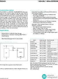 DS2431+, Микросхема памяти, EEPROM, 1Kb (256 x 4), 1-Wire [TO-92 ...