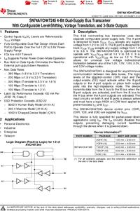 SN74AVCH4T245DR, Translation Transceiver 2 Element 2 Bit per Element 3 ...