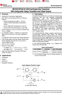 SN74AVC8T245QPWRQ1, Translation Transceiver 1 Element 8 Bit per Element ...