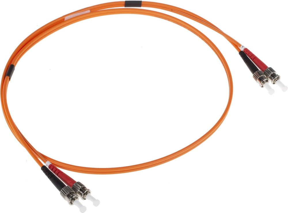 ST to ST Duplex Multi Mode OM1 Fibre Optic Cable, 62.5/125μm, Orange ...