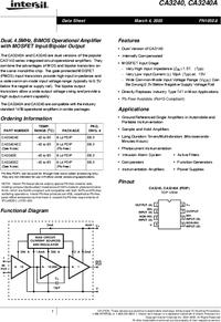 CA3240EZ, Двухканальный операционный усилитель широкого назначения ...