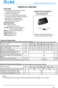 SM340A, Диод с барьером Шоттки (SBD) 500мкА, 40 В, 40 В, одиночные, 500 ...