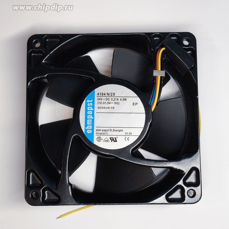 Вентилятор Ebmpapst 4184 N/2X 24V DC 0.21A 4.9W 119X38 спец.разъем 3pin ...